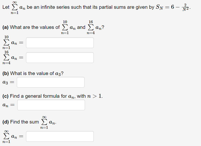 Solved 6 - 2. Let į an be an infinite series such that its | Chegg.com