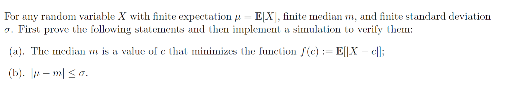 For any random variable X with finite expectation u = | Chegg.com