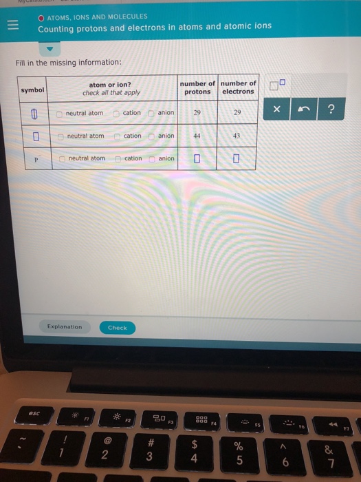 Solved O ATOMS, IONS AND MOLECULES Counting protons and | Chegg.com