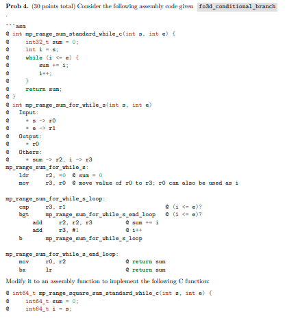 Prob 4. (30 points total) Consider the following | Chegg.com