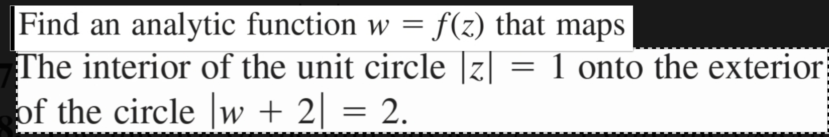 Solved Find an analytic function w=f(z) that maps The | Chegg.com