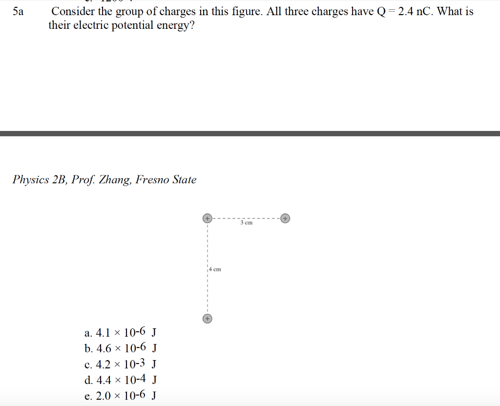 Solved 5a Consider the group of charges in this figure. All | Chegg.com