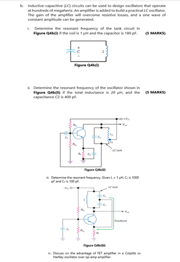 Solved b. Inductive-capacitive (LC) circuits can be used to | Chegg.com
