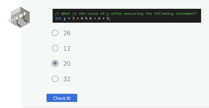 Solved // What is the value of y after executing the | Chegg.com