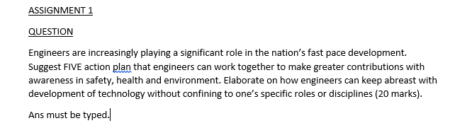 Solved ASSIGNMENT 1 QUESTION Engineers are increasingly | Chegg.com