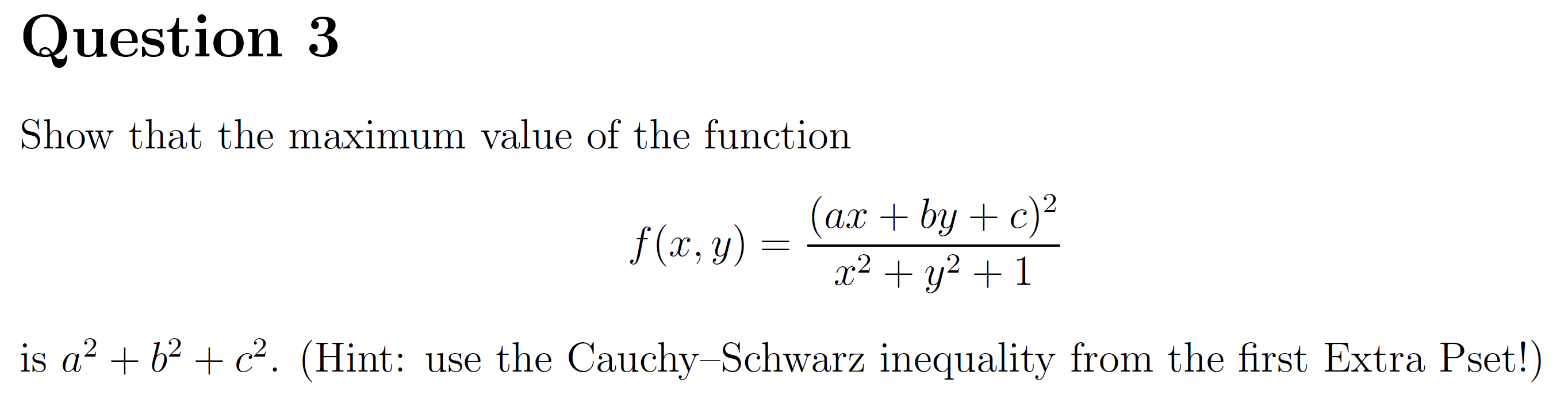 Solved Show That The Maximum Value Of The Function