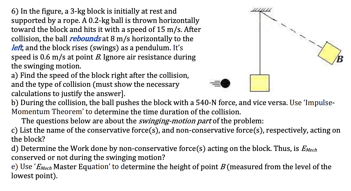 Solved 6) In the figure, a 3-kg block is initially at rest | Chegg.com