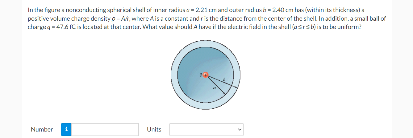 Solved In the figure a nonconducting spherical shell of | Chegg.com