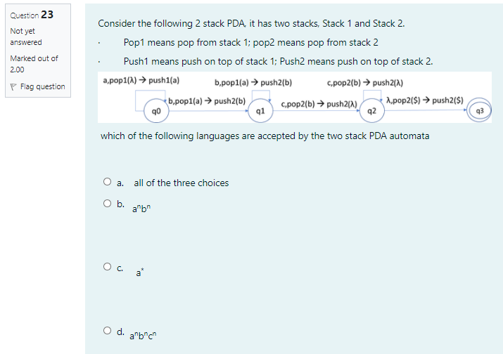 Solved Question 23 Not yet answered Marked out of 2.00 | Chegg.com