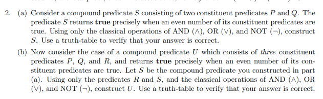 Solved (a) ﻿Consider a compound predicate S ﻿consisting of | Chegg.com