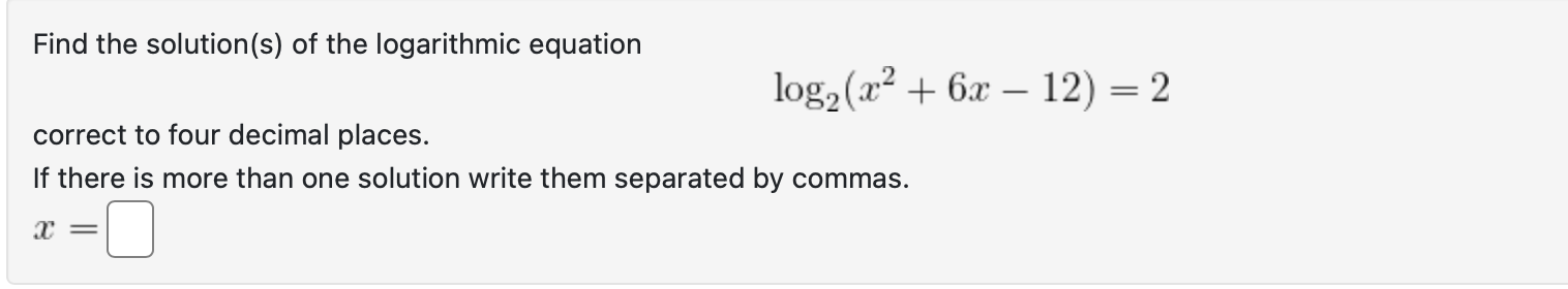 Solved Find the solution(s) ﻿of the logarithmic | Chegg.com