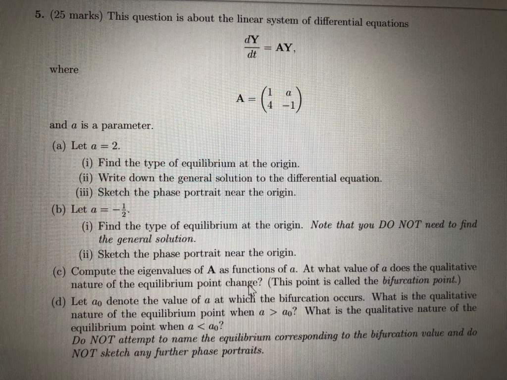 Solved 5. (25 marks) This question is about the linear | Chegg.com