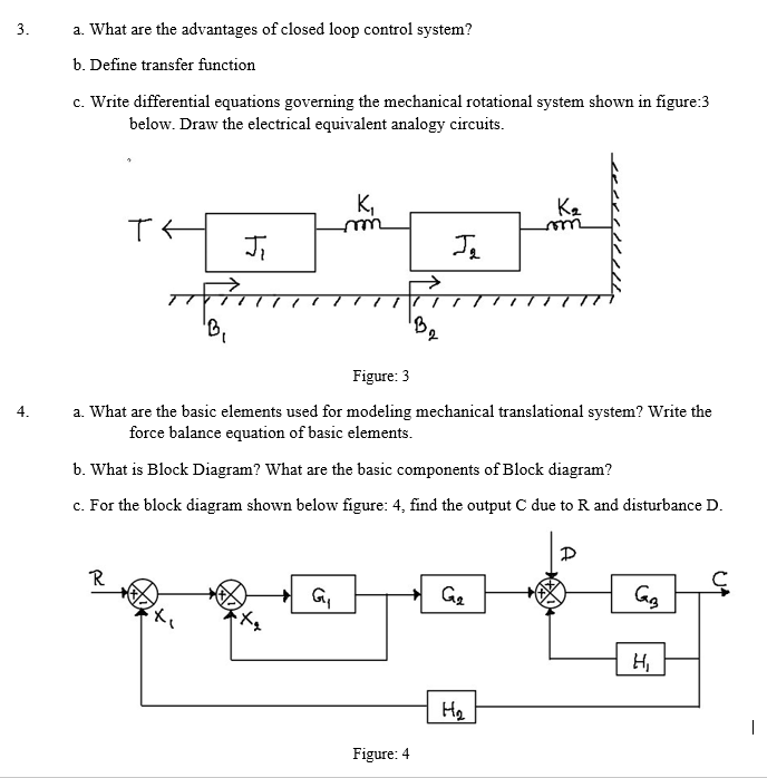 Solved 3. a. What are the advantages of closed loop control | Chegg.com