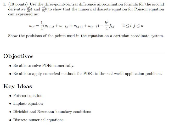 Solved 1. (10 points) Use the three-point-central difference | Chegg.com