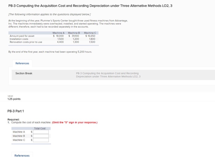 Solved P8-3 Computing the Acquisition Cost and Recording | Chegg.com