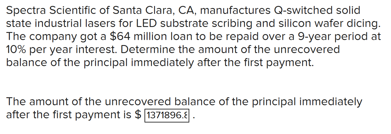 Solved Spectra Scientific of Santa Clara, CA, manufactures | Chegg.com