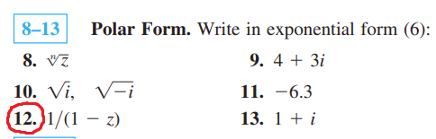 Solved 8-13 Polar Form. Write in exponential form (6): 8. vz | Chegg.com