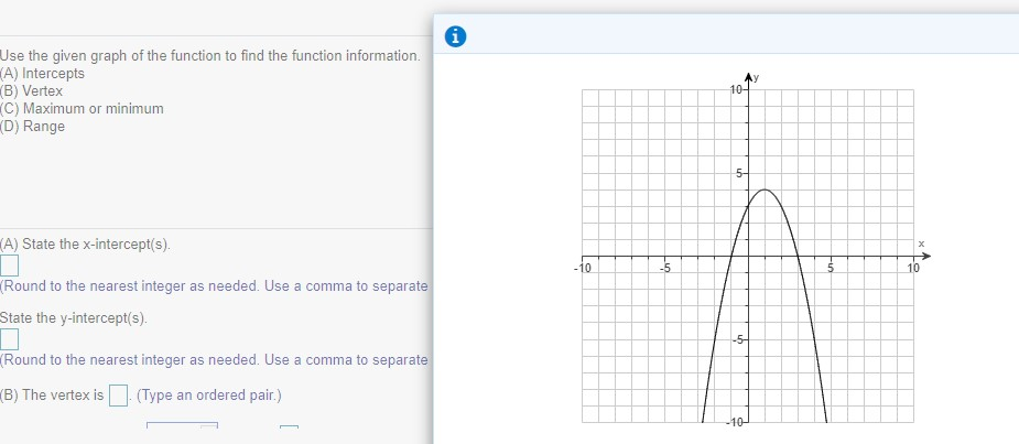 Solved Use the given graph of the function to find the | Chegg.com