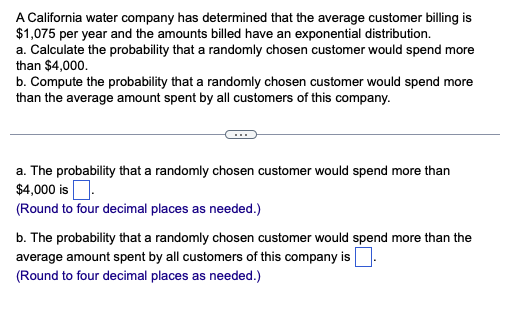 Solved A California water company has determined that the | Chegg.com