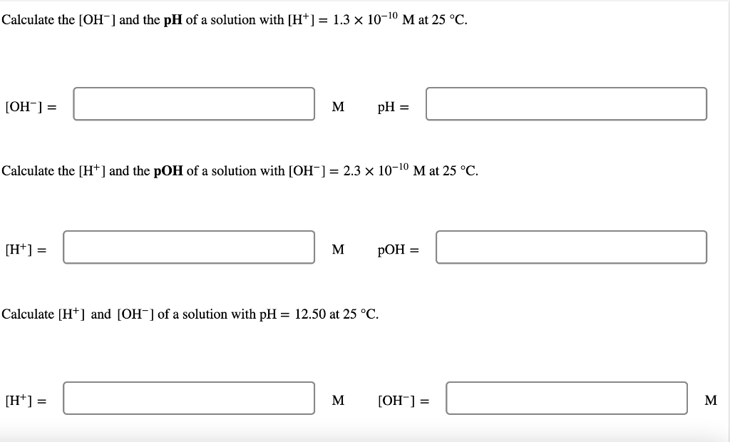 Solved Calculate the [OH−]and the pH of a solution with | Chegg.com