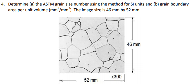 Solved 4. Determine (a) the ASTM grain size number using the | Chegg.com