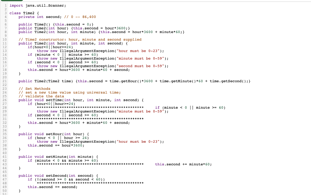 Modify The Time2 Class Below To Implement The Time 