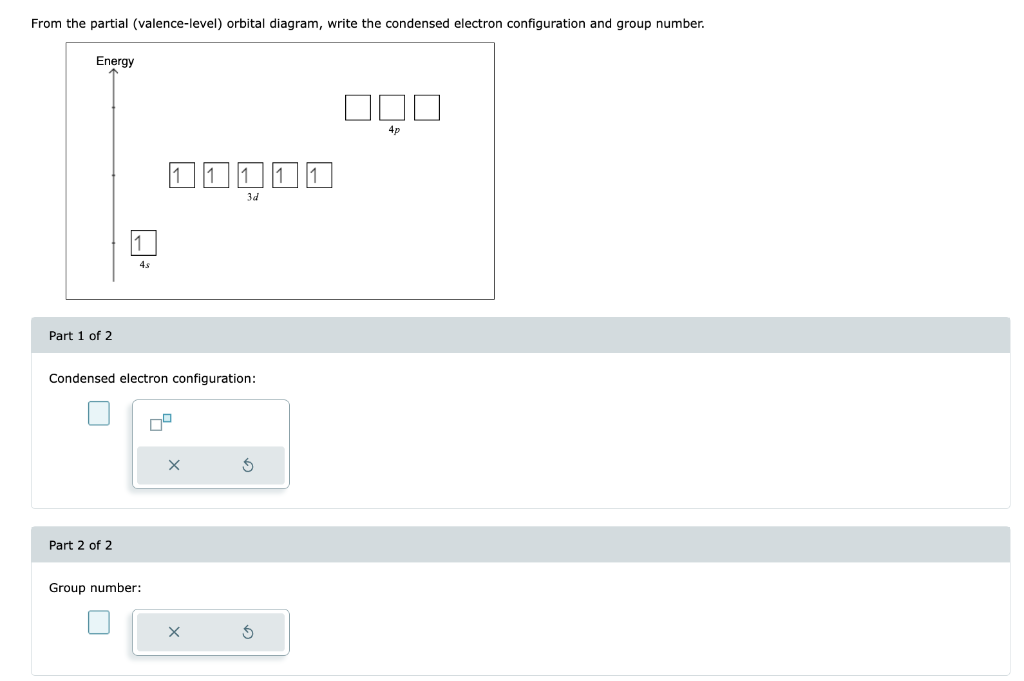 Solved From the partial (valence-level) orbital diagram, | Chegg.com