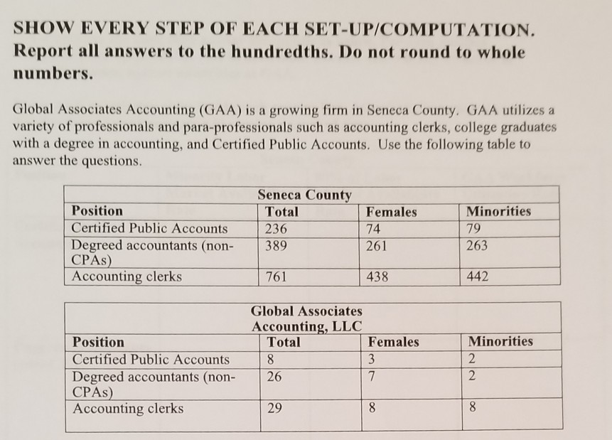 Solved SHOW EVERY STEP OF EACH SET-UP/COMPUTATION Report all | Chegg.com