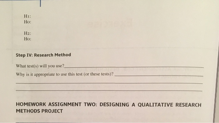 Exercise Homework Assignment One Designing A Chegg