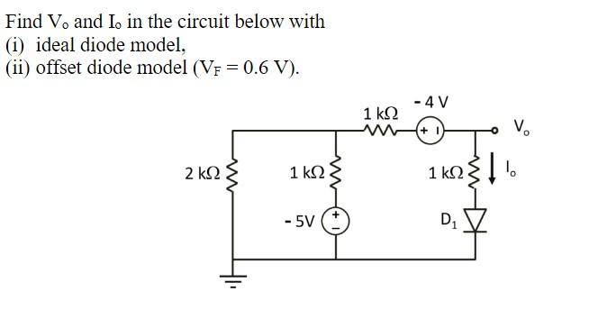 Solved Find V0 and I0 in the circuit below with (i) ideal | Chegg.com