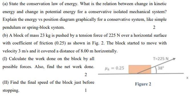 Solved (a) State the conservation law of energy. What is the | Chegg.com