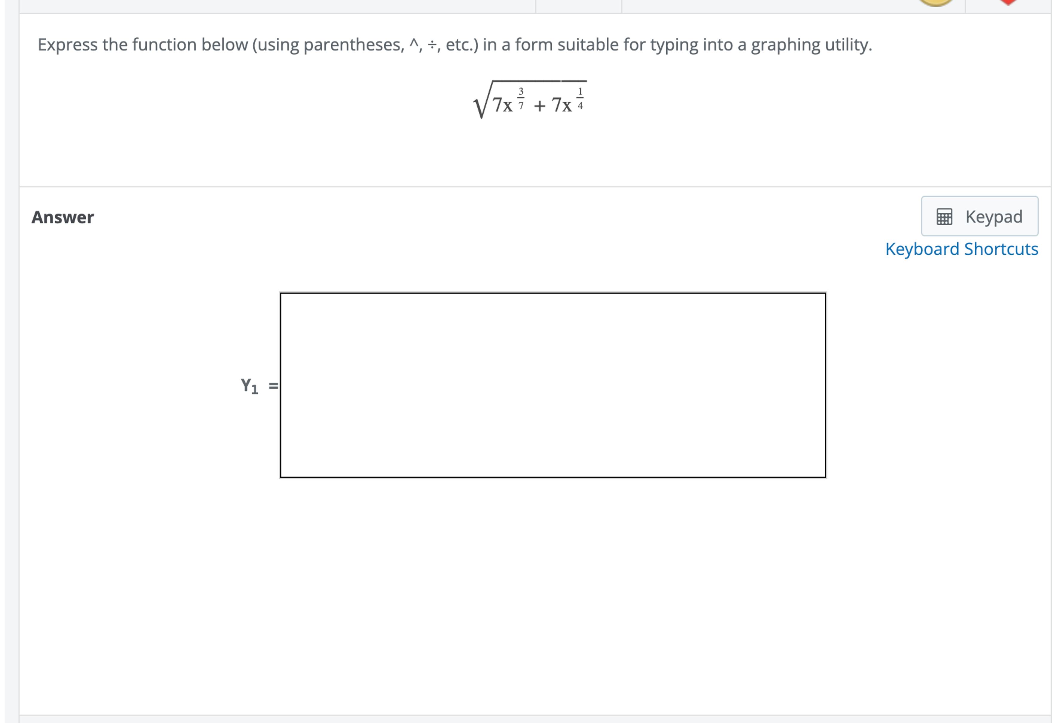 Solved Express the function below (using parentheses, ???,÷, | Chegg.com