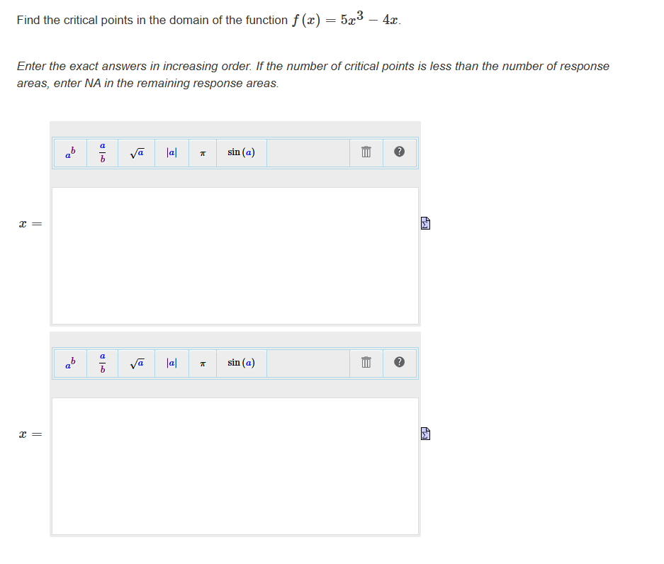 Solved Find the critical points in the domain of the | Chegg.com