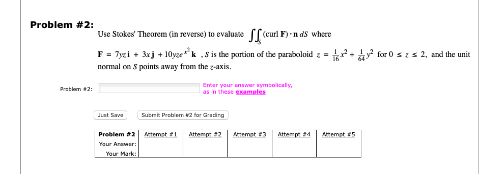 Solved Problem 2 Д Eн Curl F N Ds Where Use Stokes