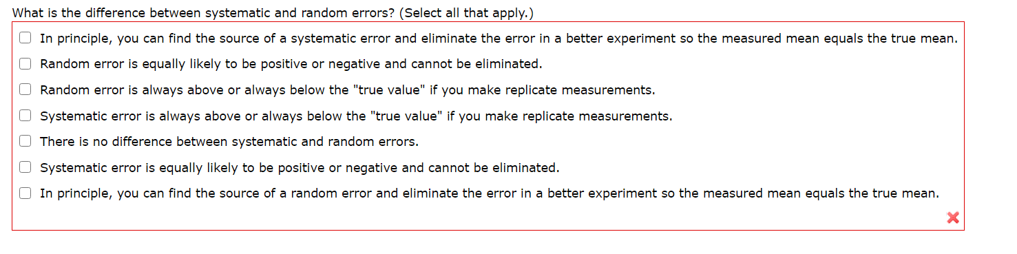 Solved What is the difference between systematic and random | Chegg.com