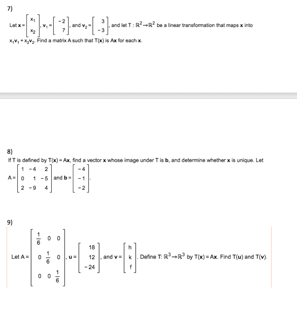Solved 1) Let T: R2-R2 be a linear transformation such that | Chegg.com