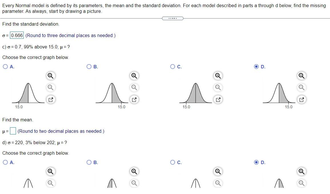 Solved Every Normal model is defined by its parameters, the | Chegg.com