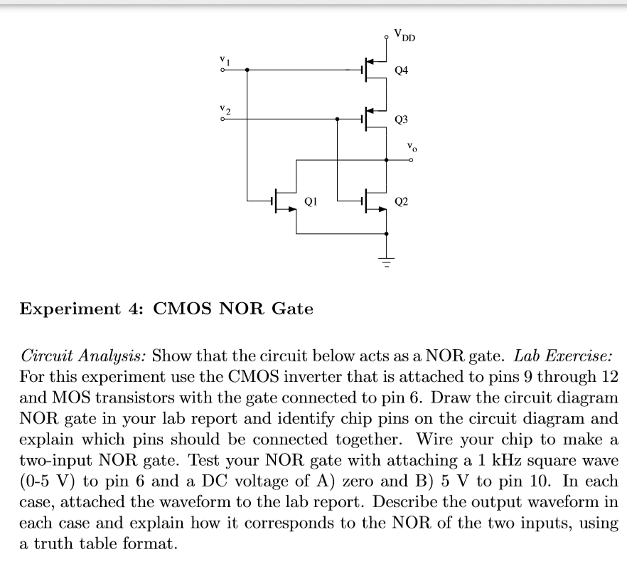 Solved Lab 6, Logic Gates Note: In this Lab we use CD4007 | Chegg.com