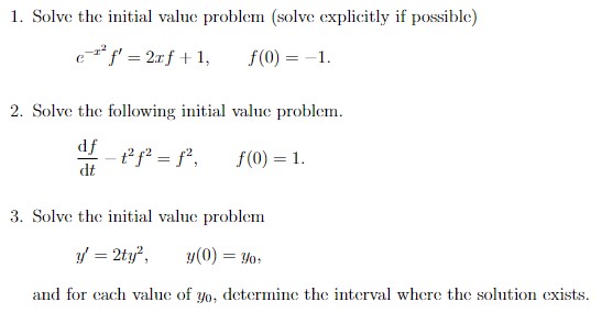 Solved Solve the initial value problem (solve explicitly if | Chegg.com