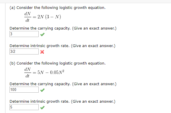Solved (a) Consider the following logistic growth equation. | Chegg.com