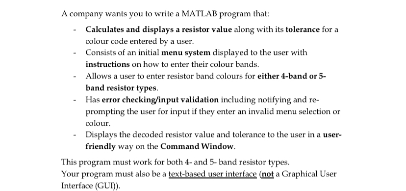 Solved A company wants you to write a MATLAB program that: - | Chegg.com