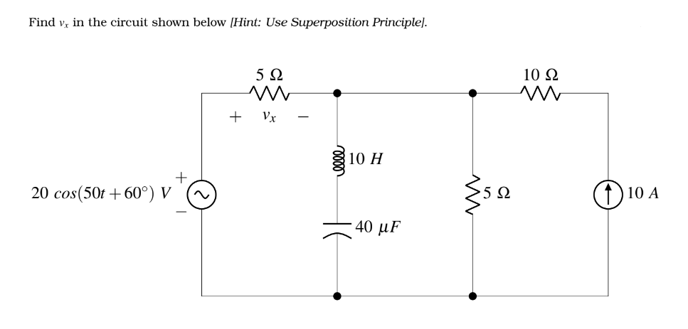 Solved Find vx in the circuit shown below [Hint: Use | Chegg.com