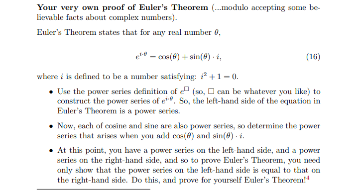 Solved Your very own proof of Euler's Theorem (...modulo | Chegg.com