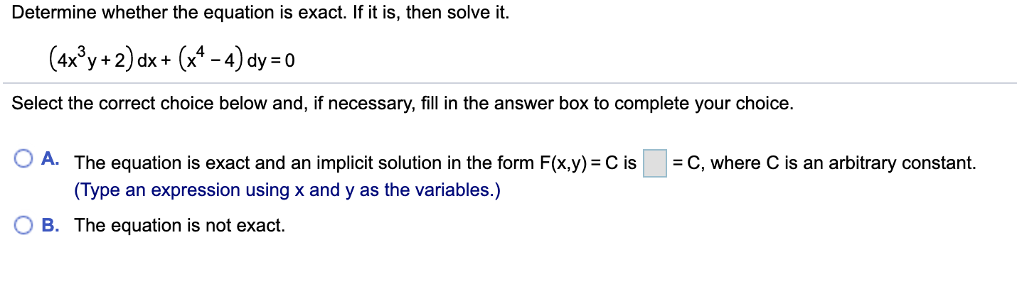 Solved Classify The Equation As Separable Linear Exact Or