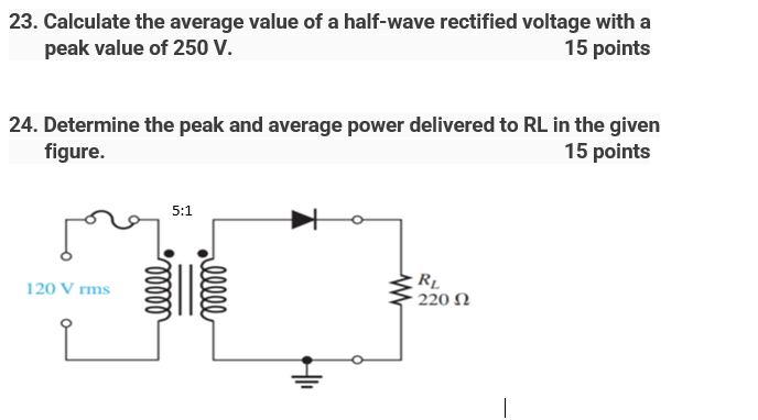 Solved 23. Calculate the average value of a half-wave | Chegg.com