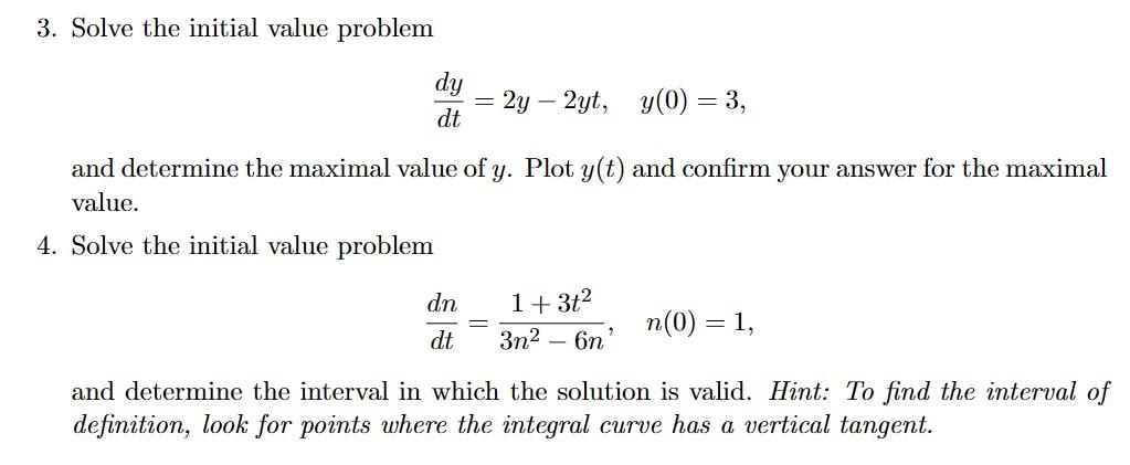 Solved 3. Solve the initial value problem | Chegg.com