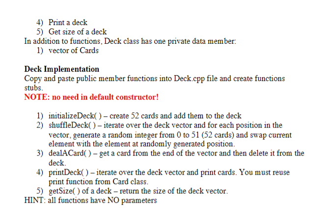 Solved I need a help on C++ code... I need help on Deck.cpp | Chegg.com
