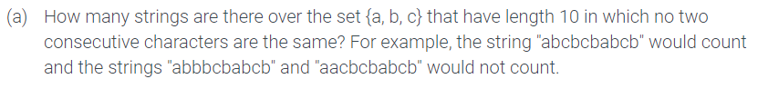 Solved a) How many strings are there over the set {a,b,c} | Chegg.com
