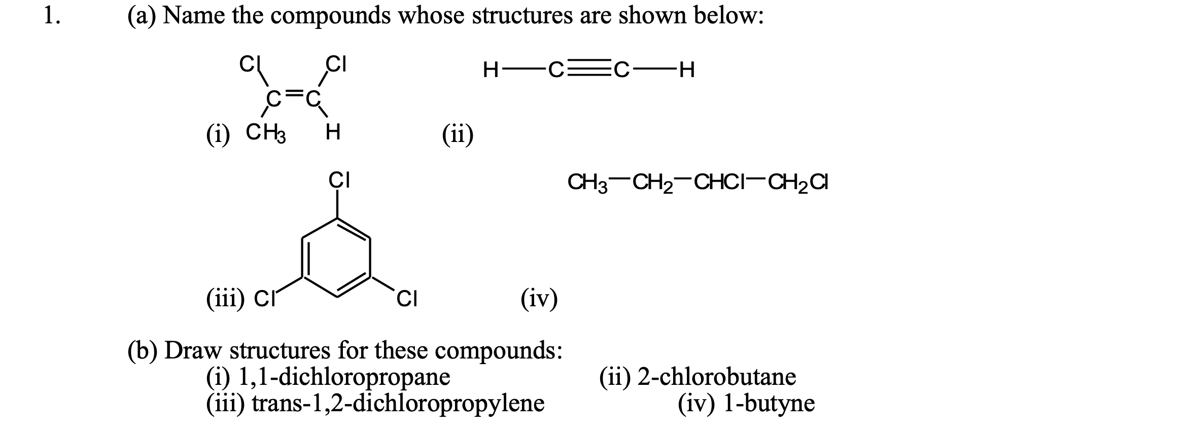 Solved (a) Name the compounds whose structures are shown | Chegg.com