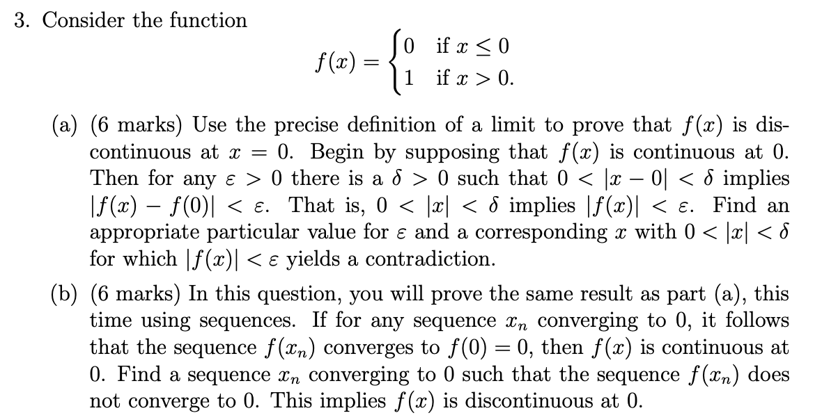3 Consider The Function F X {01 If X≤0 If X 0 A